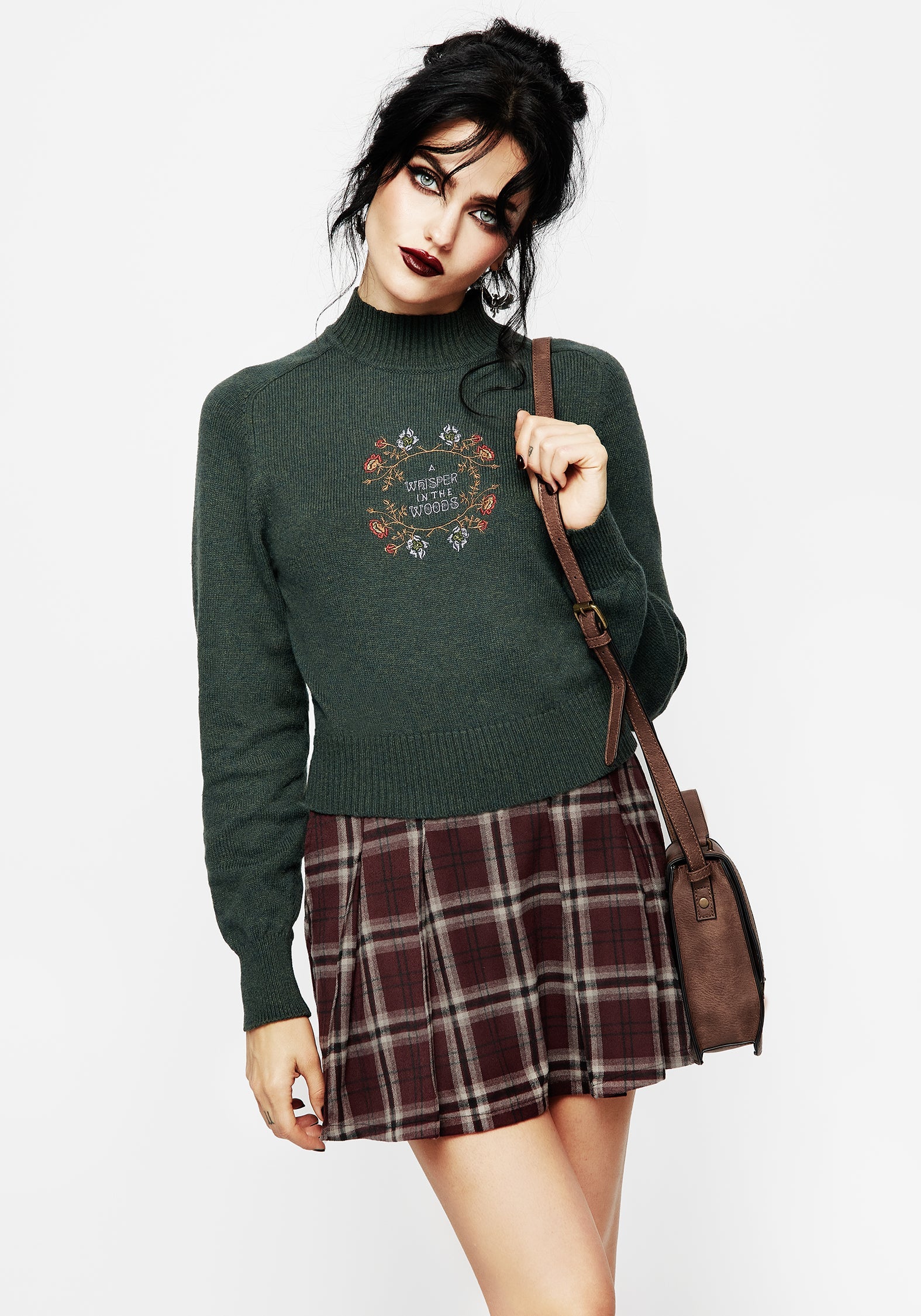 Disturbia | Whisper Mock Neck Embroidered Knit Jumper | Jumpers