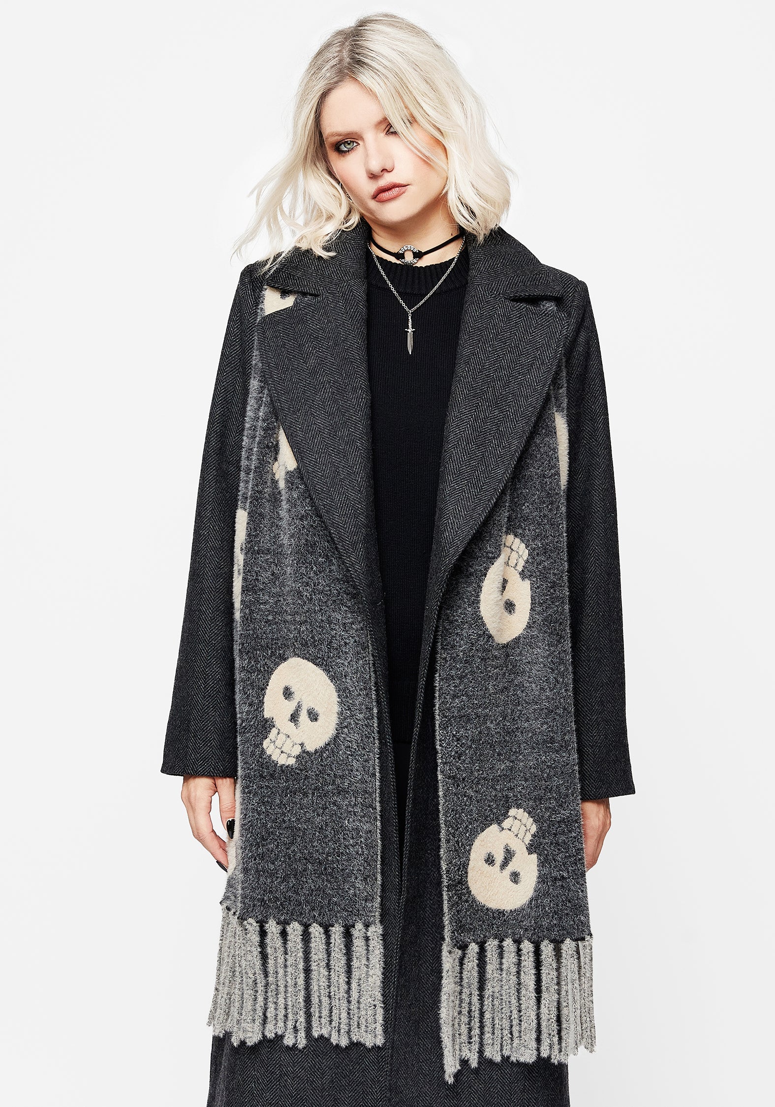 Disturbia | Crania Skull Knit Scarf | Scarves