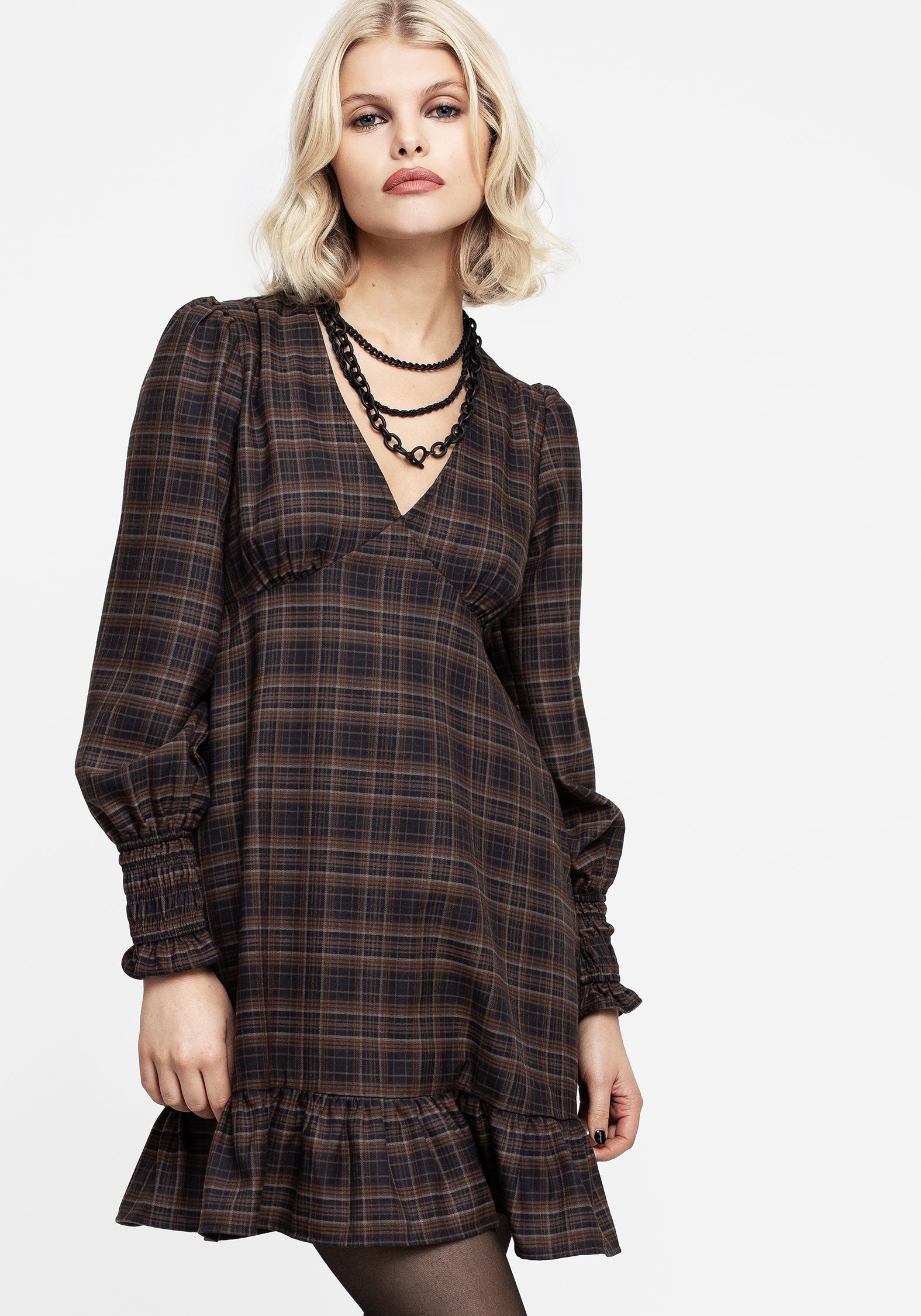 Disturbia | Embla Check Mini Smock Dress | Dresses