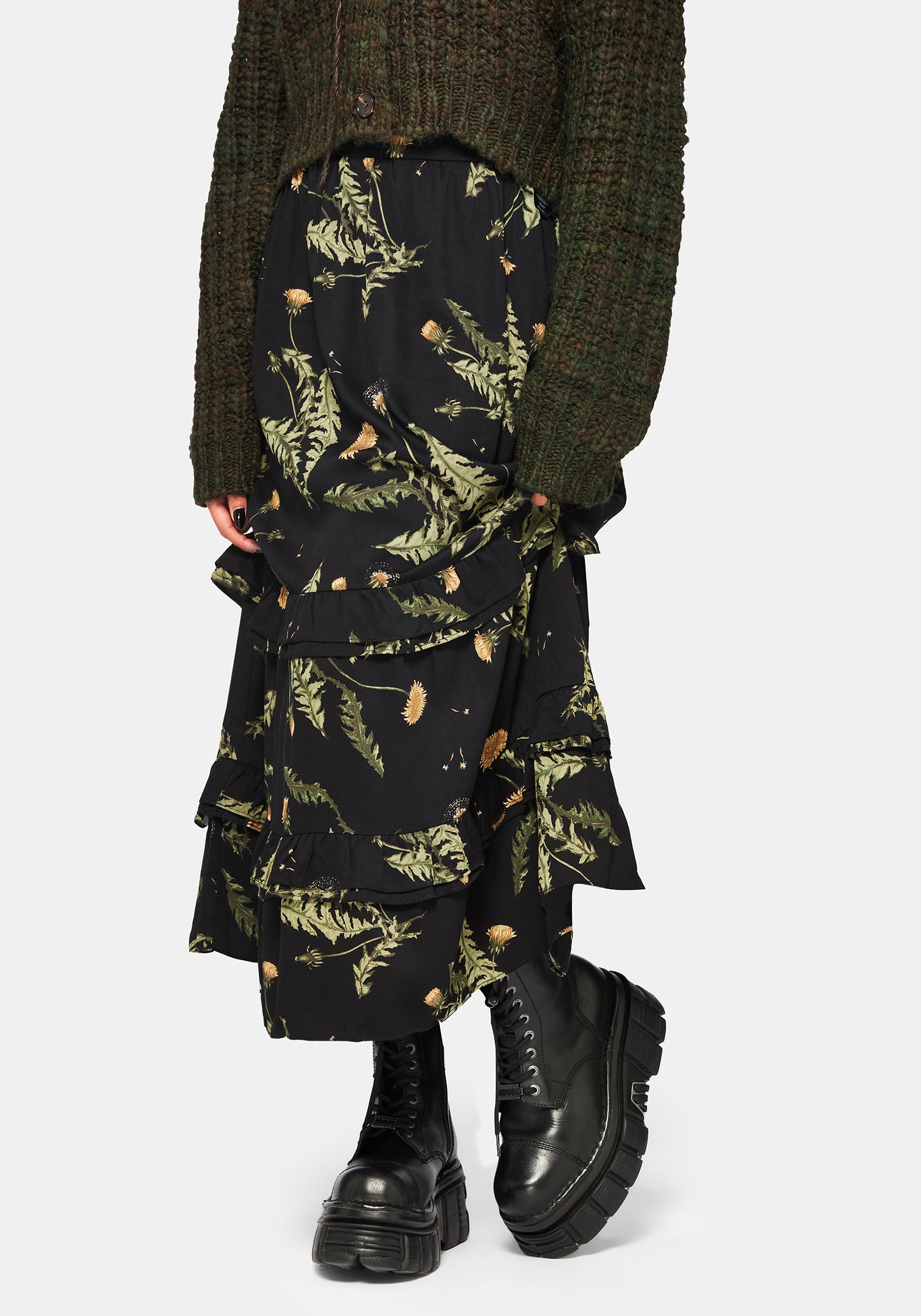 Cimora Dandelion Ruffle Midaxi Skirt – Disturbia