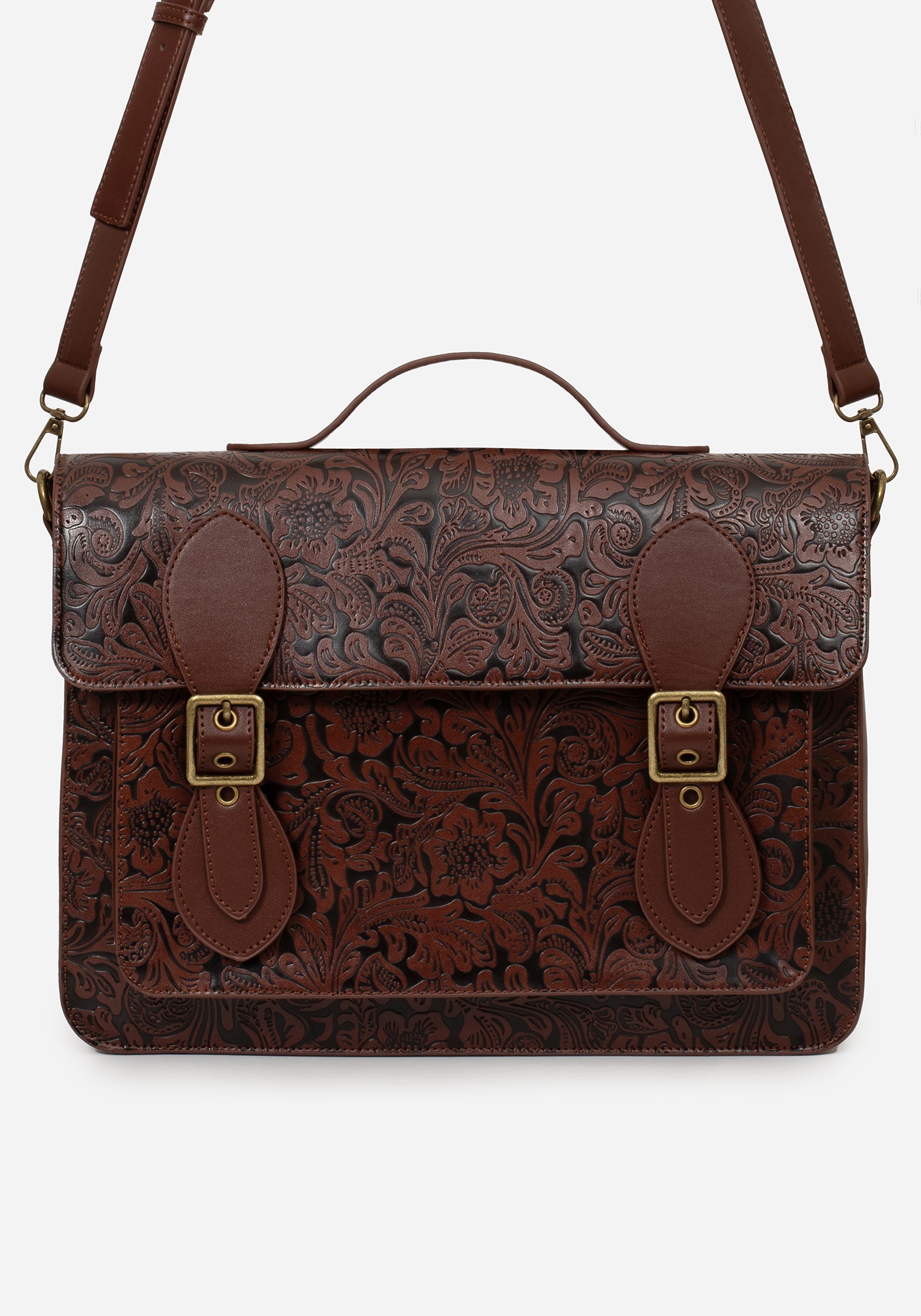 Disturbia | Sunder Floral Debossed Crossbody Satchel Bag | Satchels