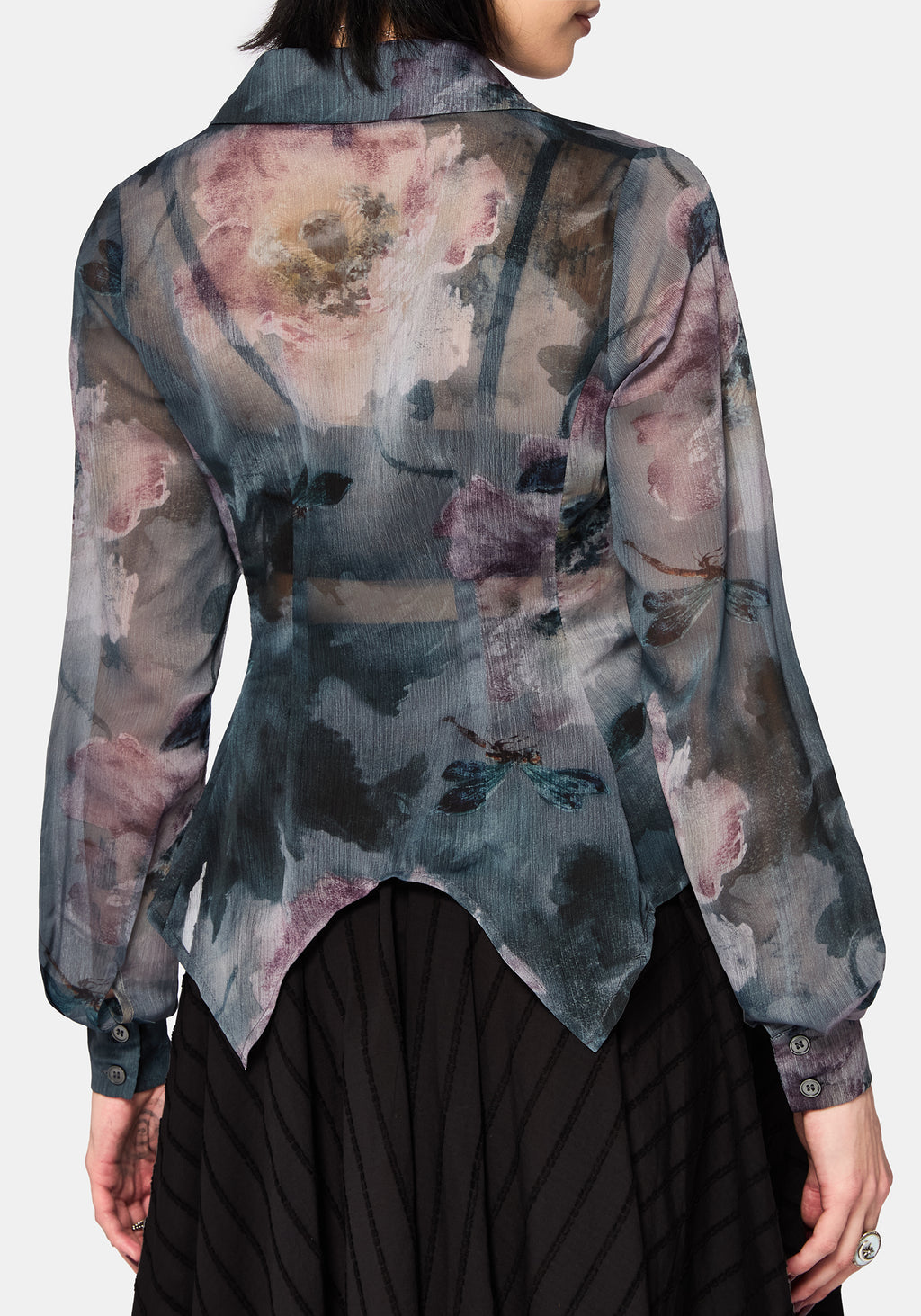Ophelie Chiffon Printed Cinch Shirt – Disturbia